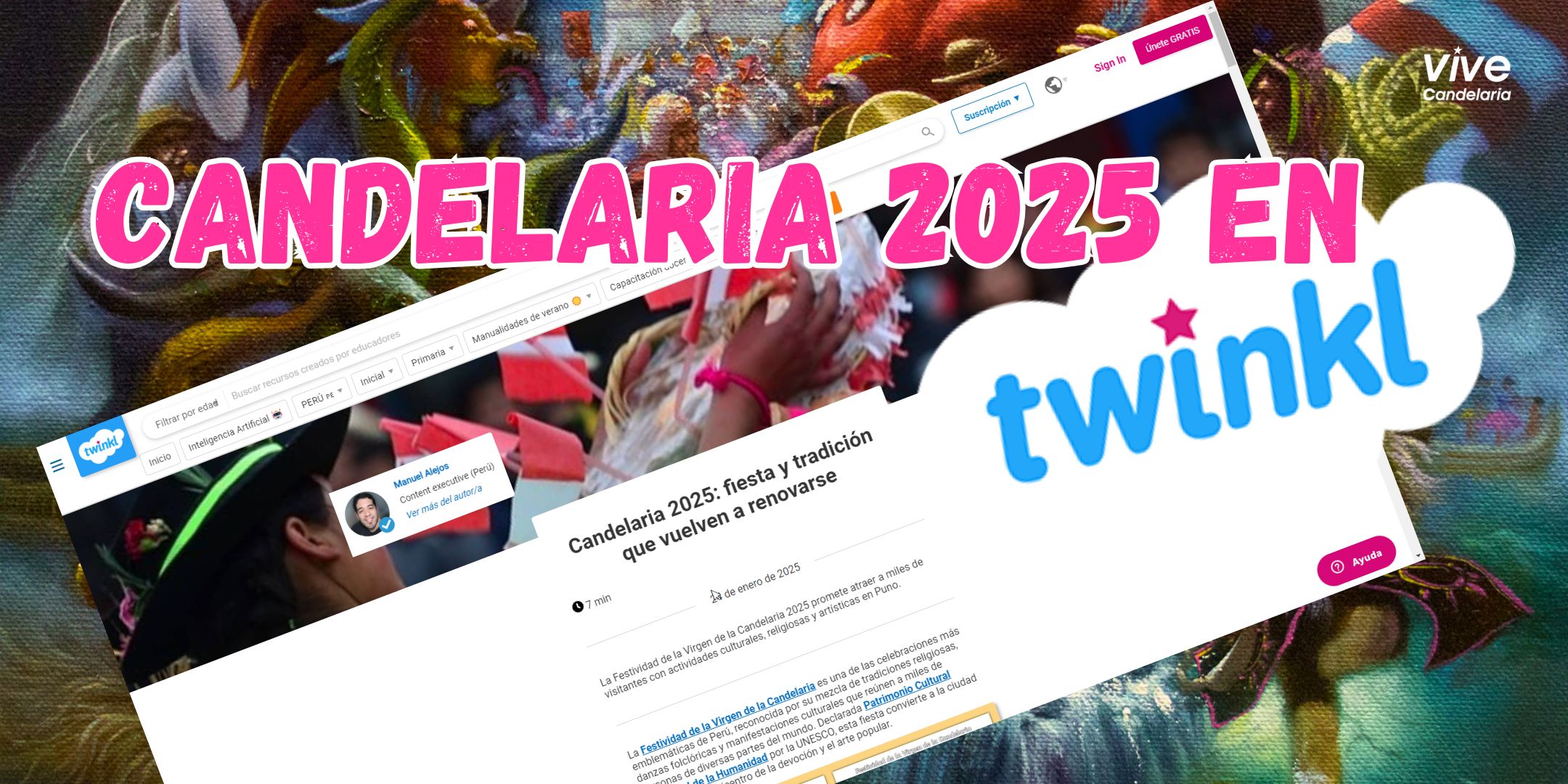 Agradecimiento a Twinkl Perú por la Mención a Vive Candelaria - Vive Candelaria
